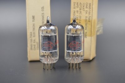 CBS-HYTRON 12AX7 LONG PLATE RING GETTER PAIR